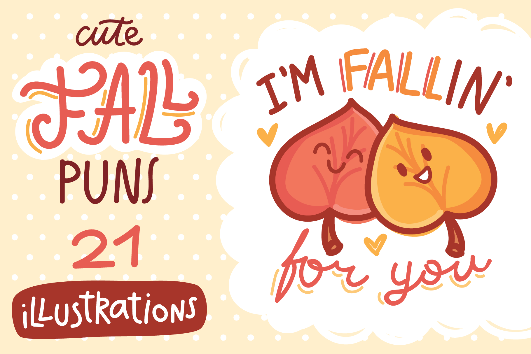 Fall Puns illustrations, a Decorative Illustration by Svetlana Tokarenko