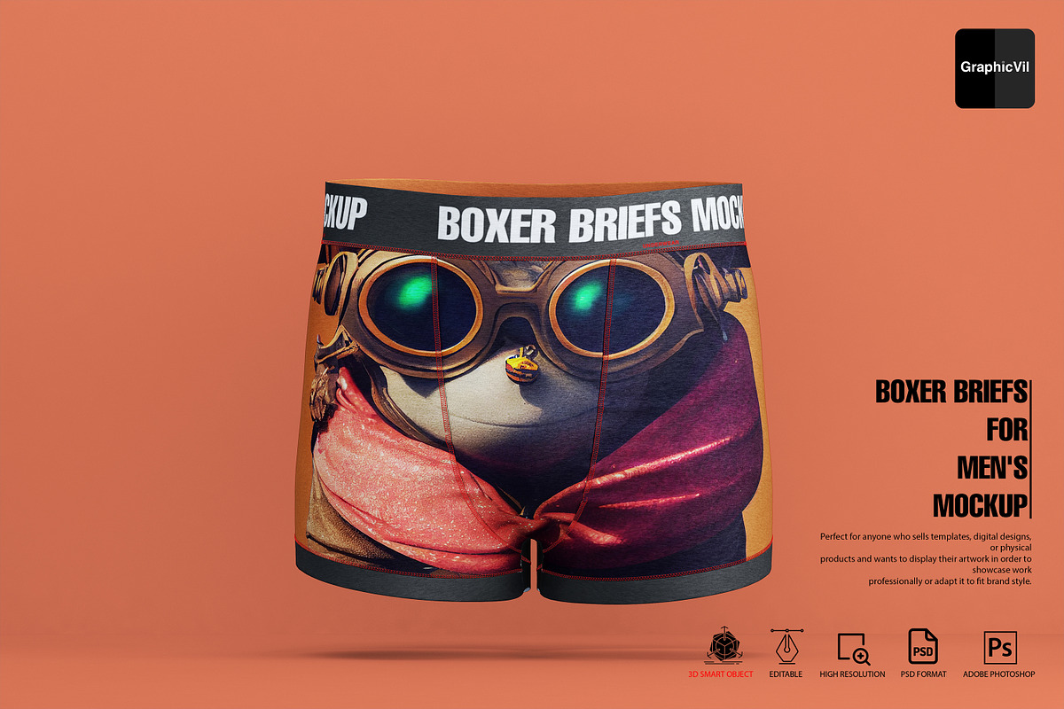 Boxer Briefs for Men's Mockup