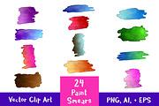 24 Rectangular Paint Smears, a Graphic by The Digital Download Shop