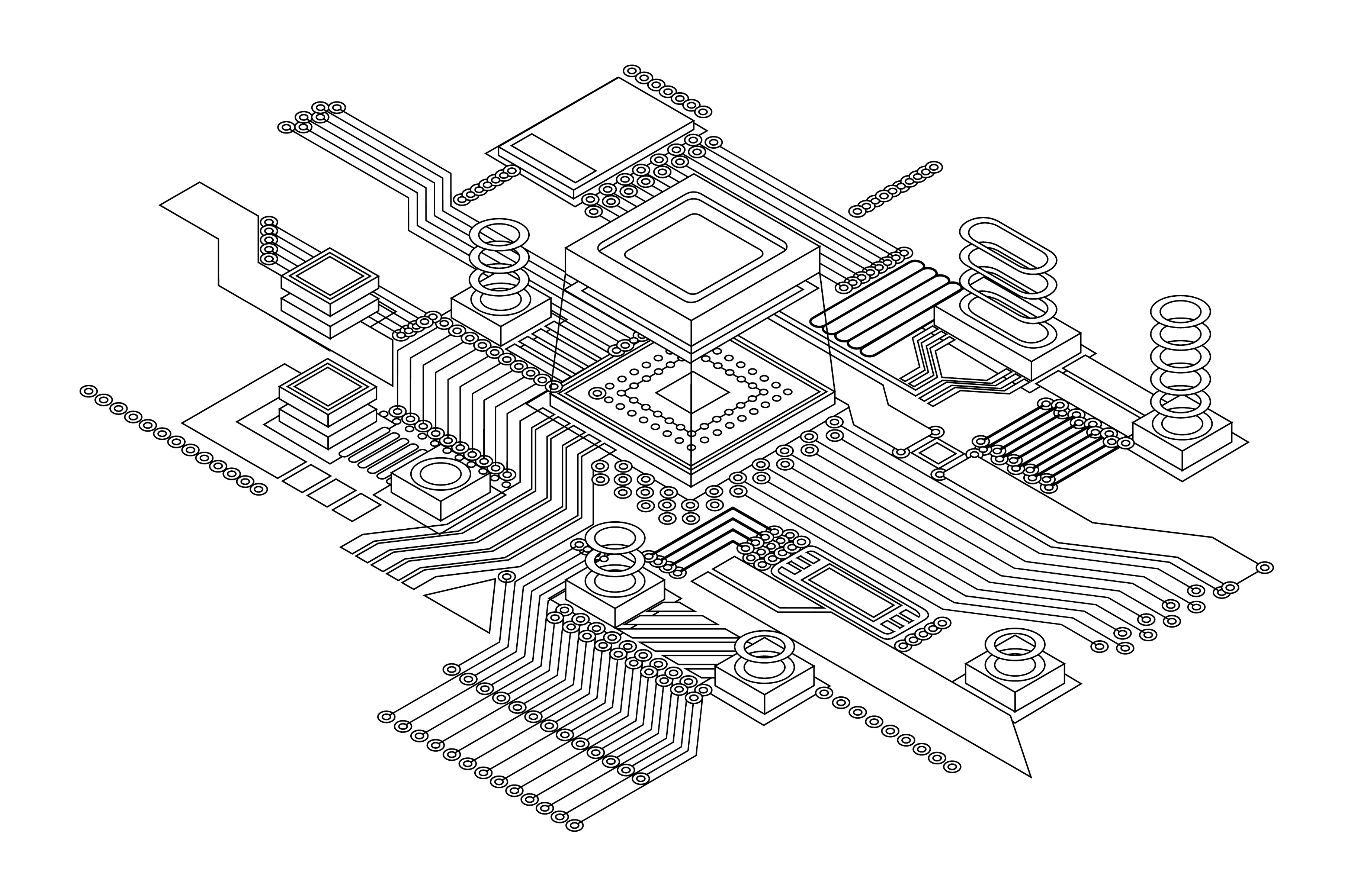 Electronic cpu digital chip, a Technology Illustration by Things for ...