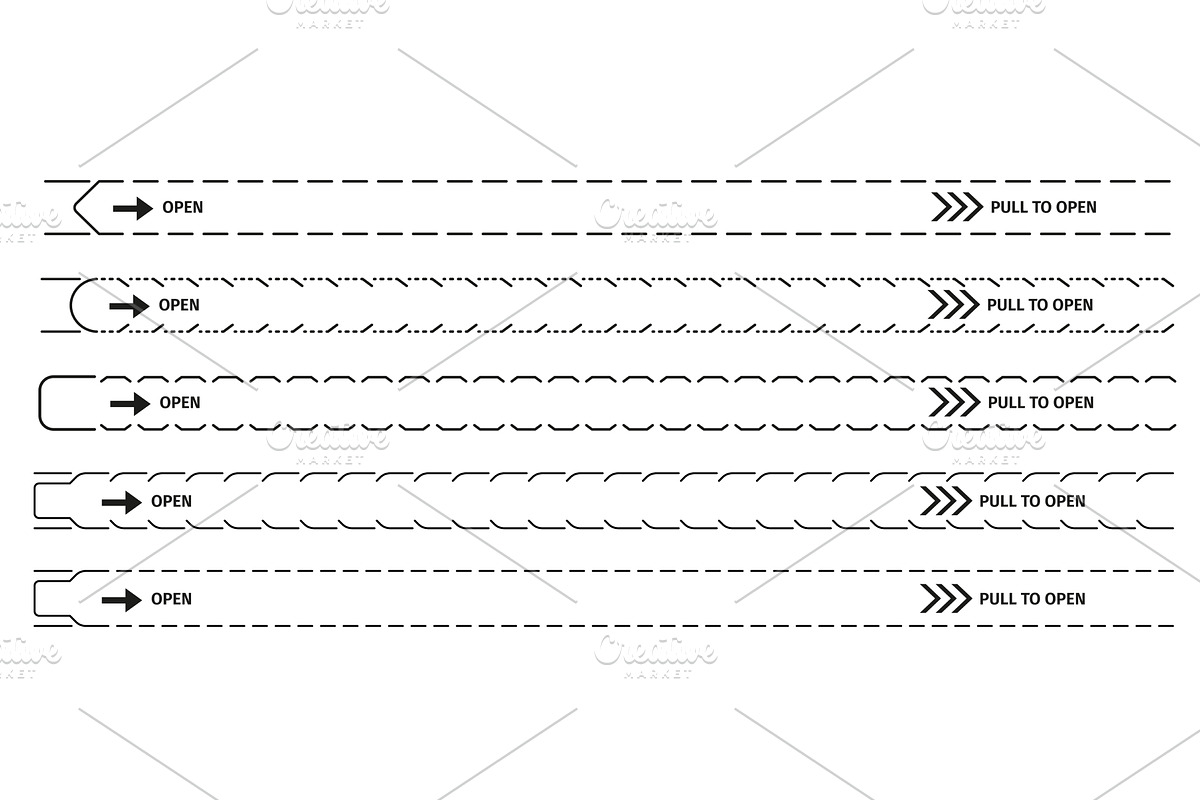 Perforated vector tear strip borders, an Object Illustration by Vector ...