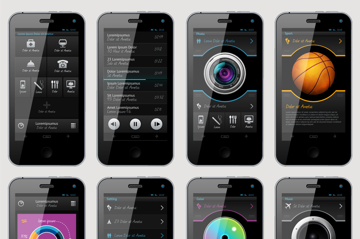 Simple vector template interface, a Product Mockup by fet