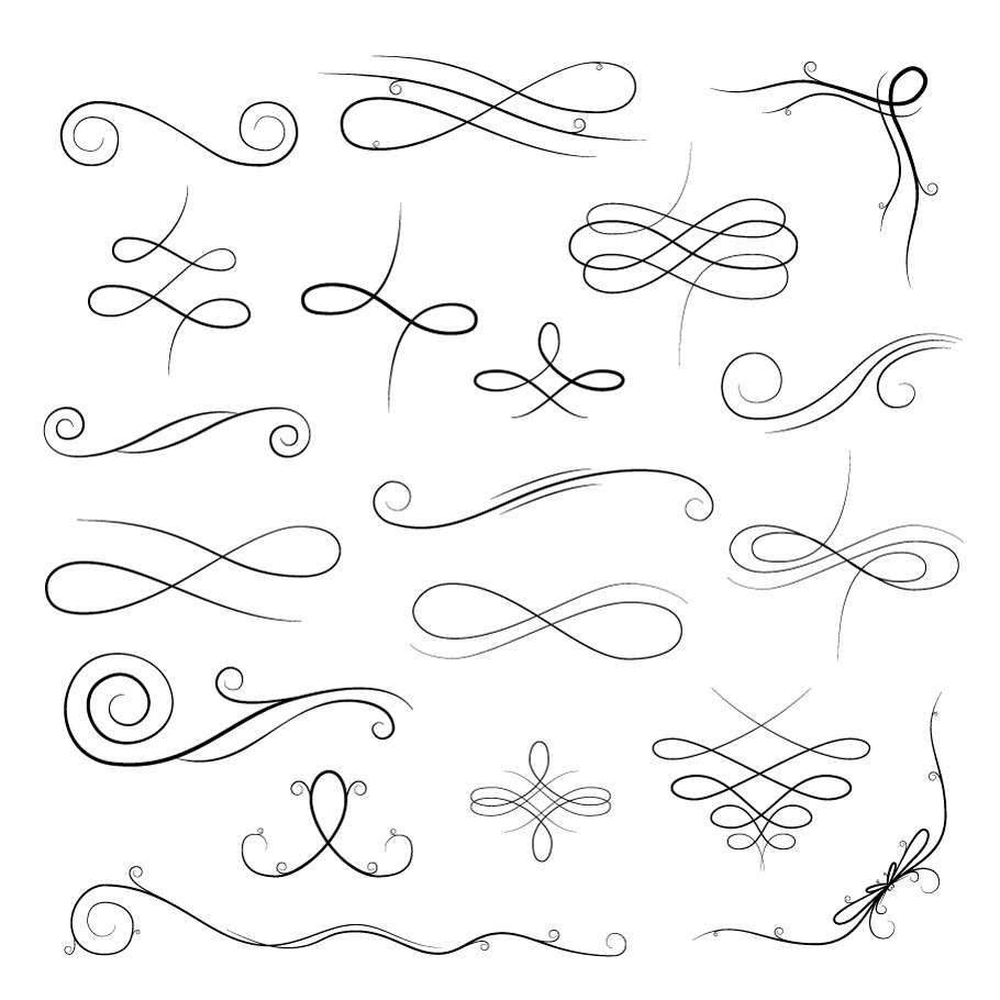 Large set of calligraphy elements, an Object Graphic by BestPics