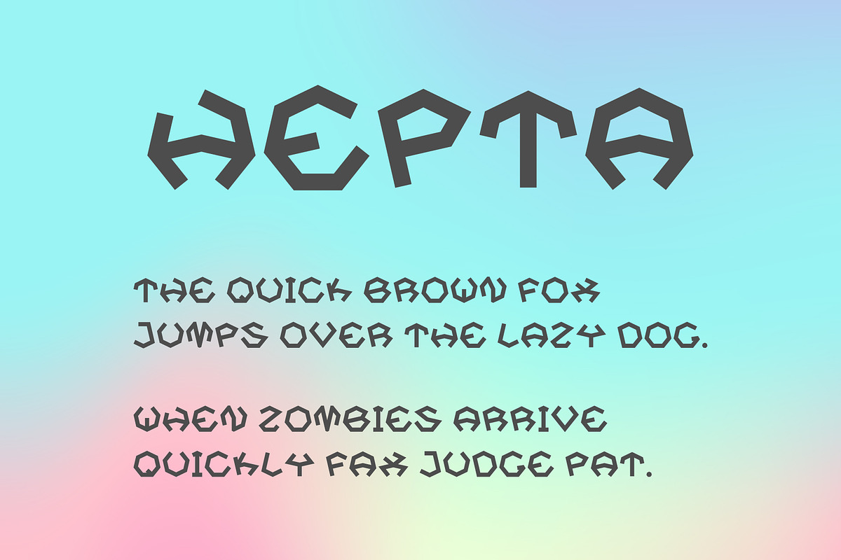 Hepta Typeface. A Heptagonal Font, a Sans Serif Font by LuckyDesigner ...