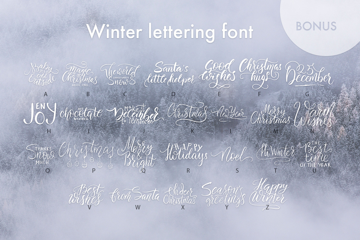 Winter Story Font & Extras, a Script Font by Red Ink