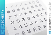 Geometry Line Icons Set, an Outline Icon by Voysla's Shop