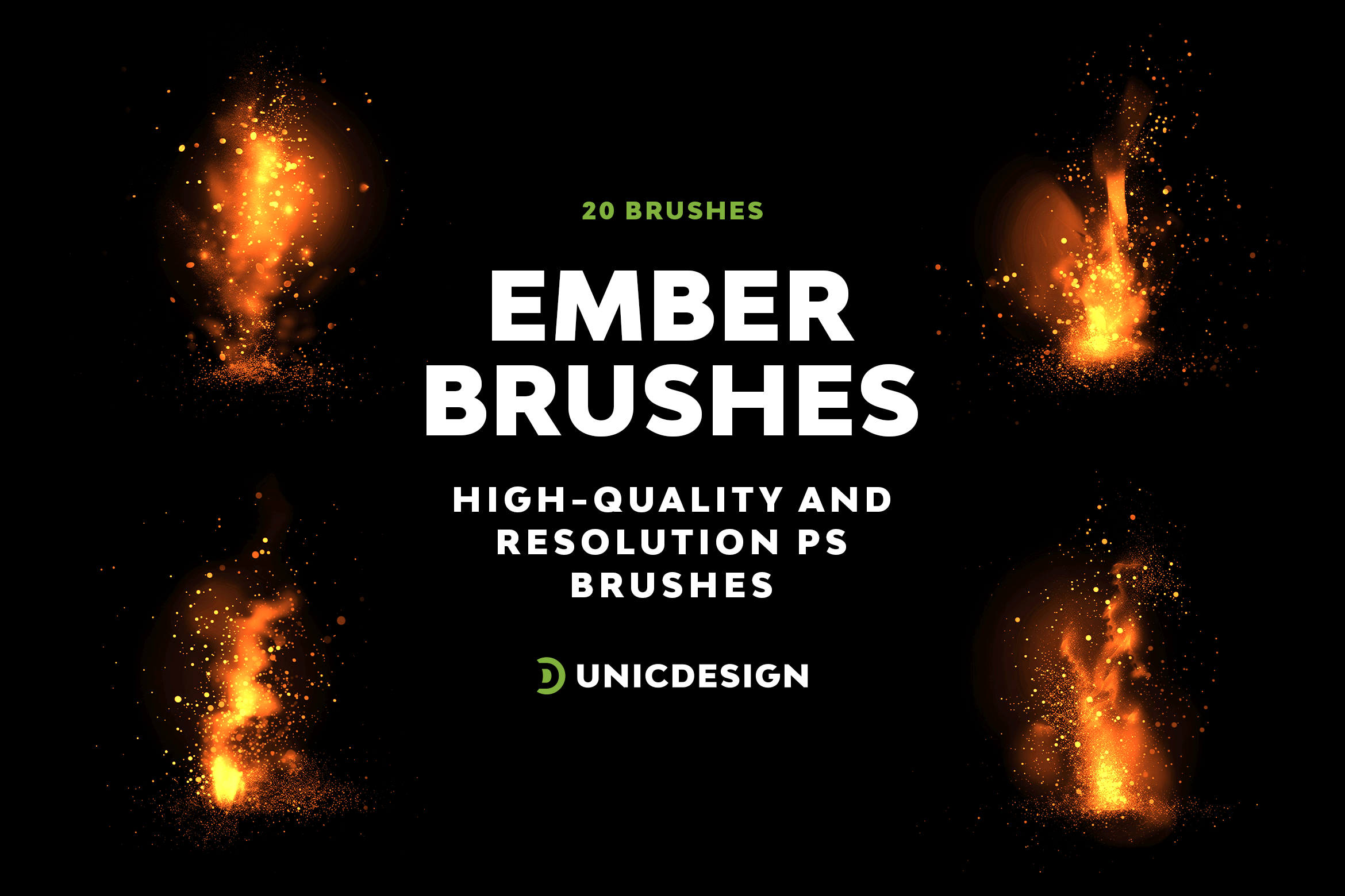 Ember Photoshop Brushes, a Brush Add-On by UnicDesign