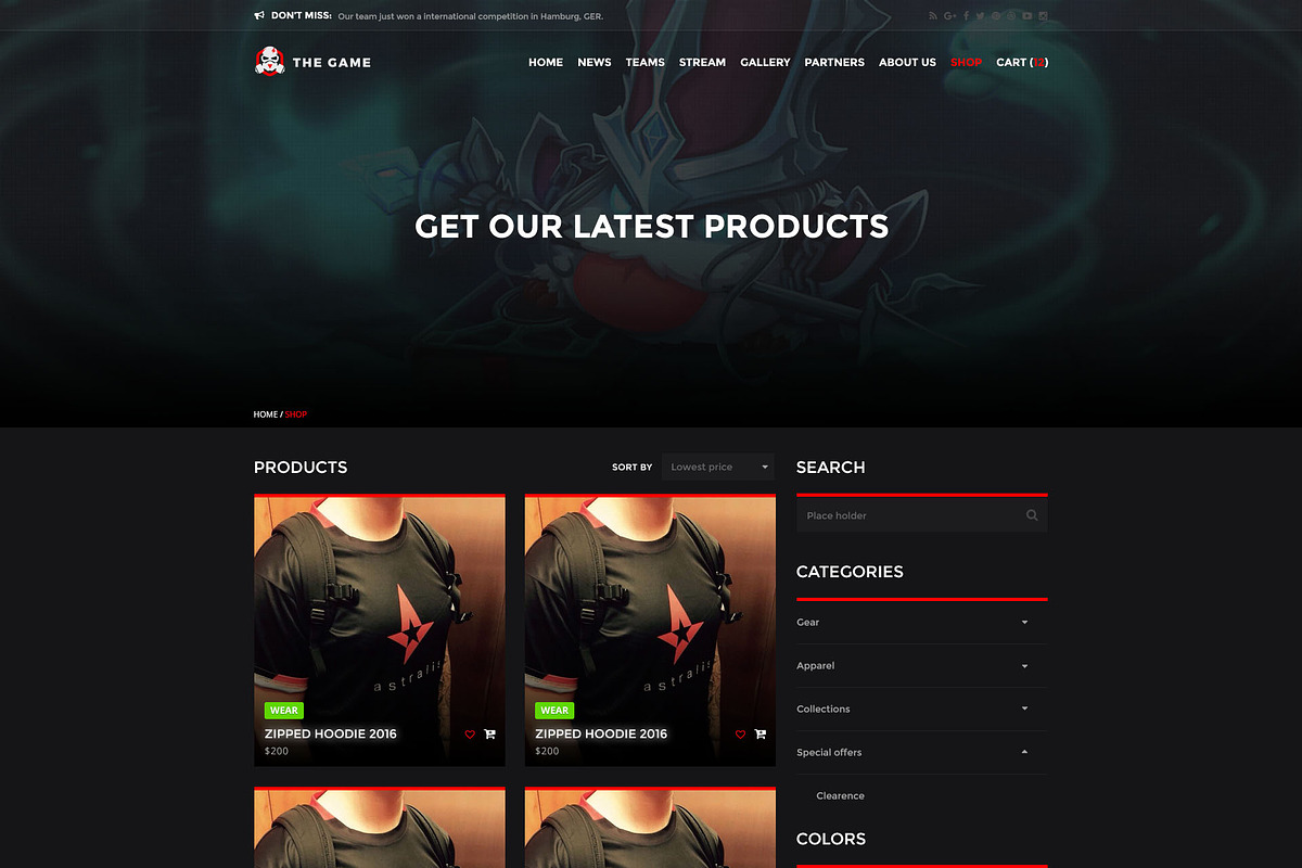 The Game - eSport PSD Gaming Templat, a Websites & App Template by Netbee