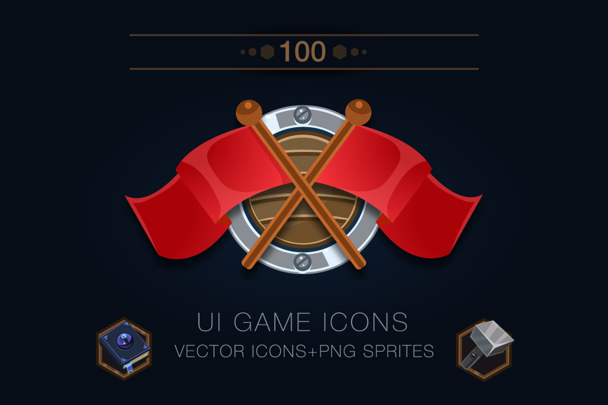 Set of 100 game icons, an Icon by A|B