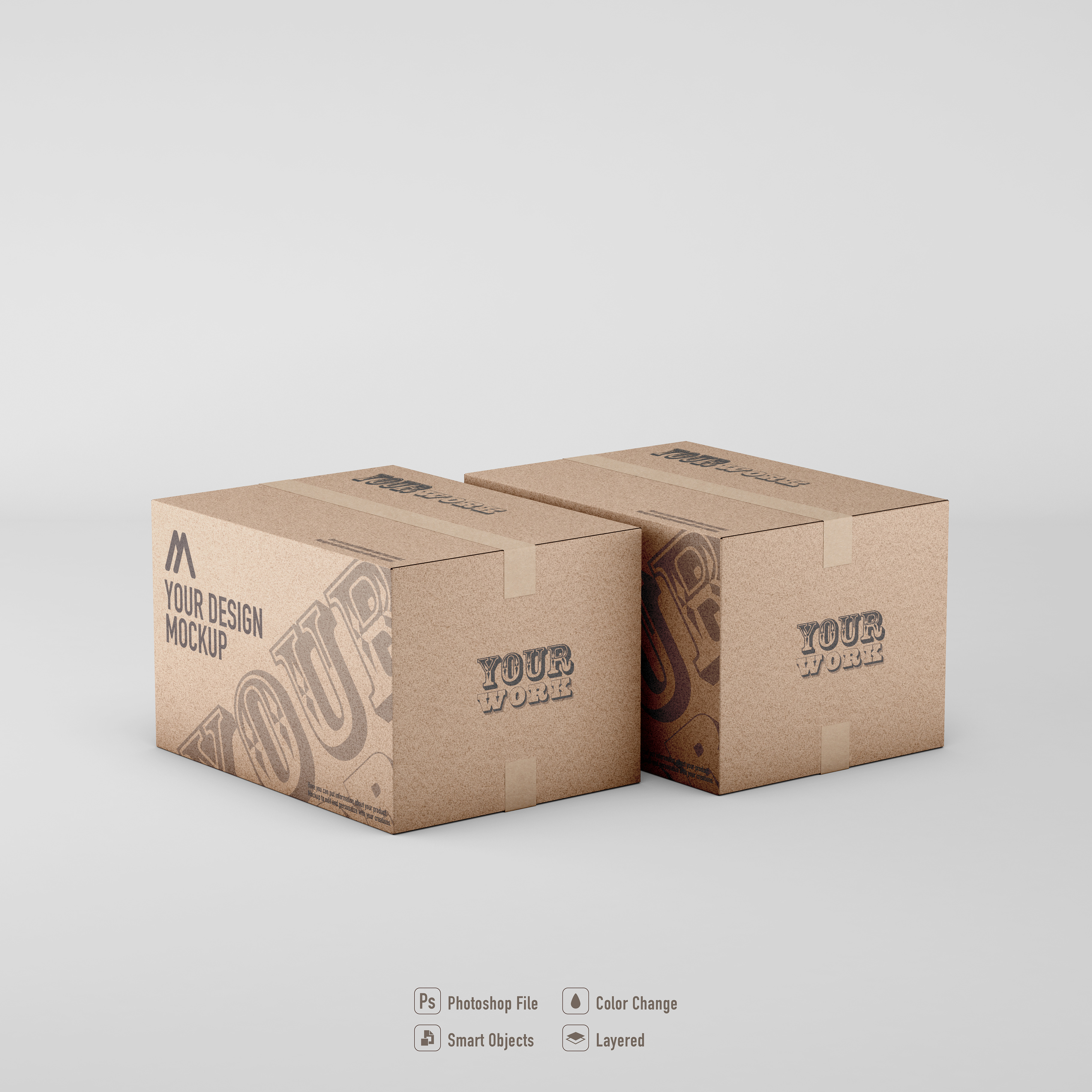 Cardboard boxes mockup, a Cups & Container Mockup by OSORIOartist ...