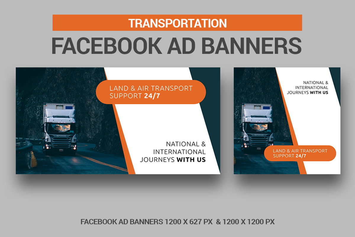 Transport Facebook Ad Banners, a Social Media Template by UNIK Agency