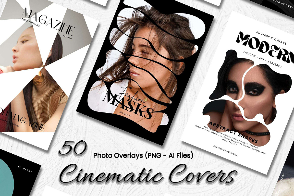 50 Cinematic Cover Overlays Clip Mask