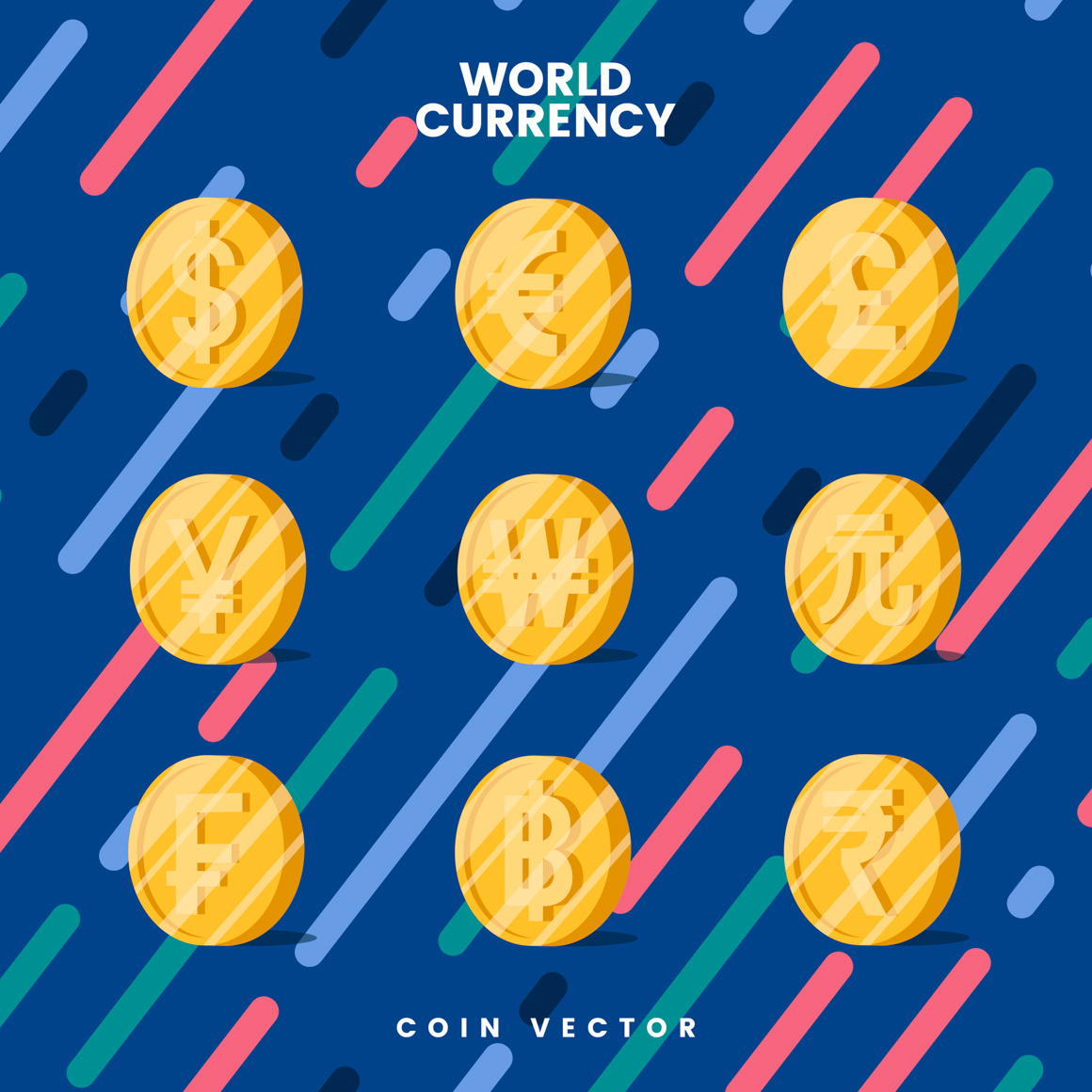 World currency money symbol vector, a Graphic by rawpixel