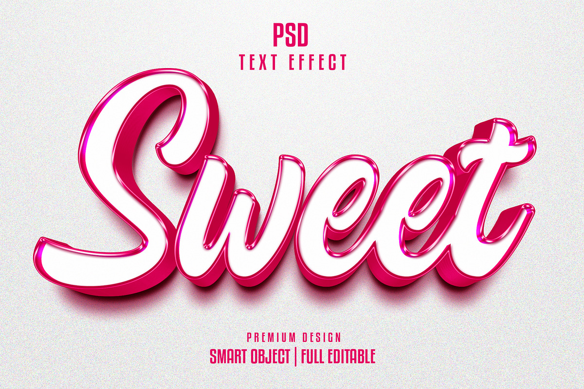 Sweet 3D Text Effect, a Layer Style Add-On by himelgfx