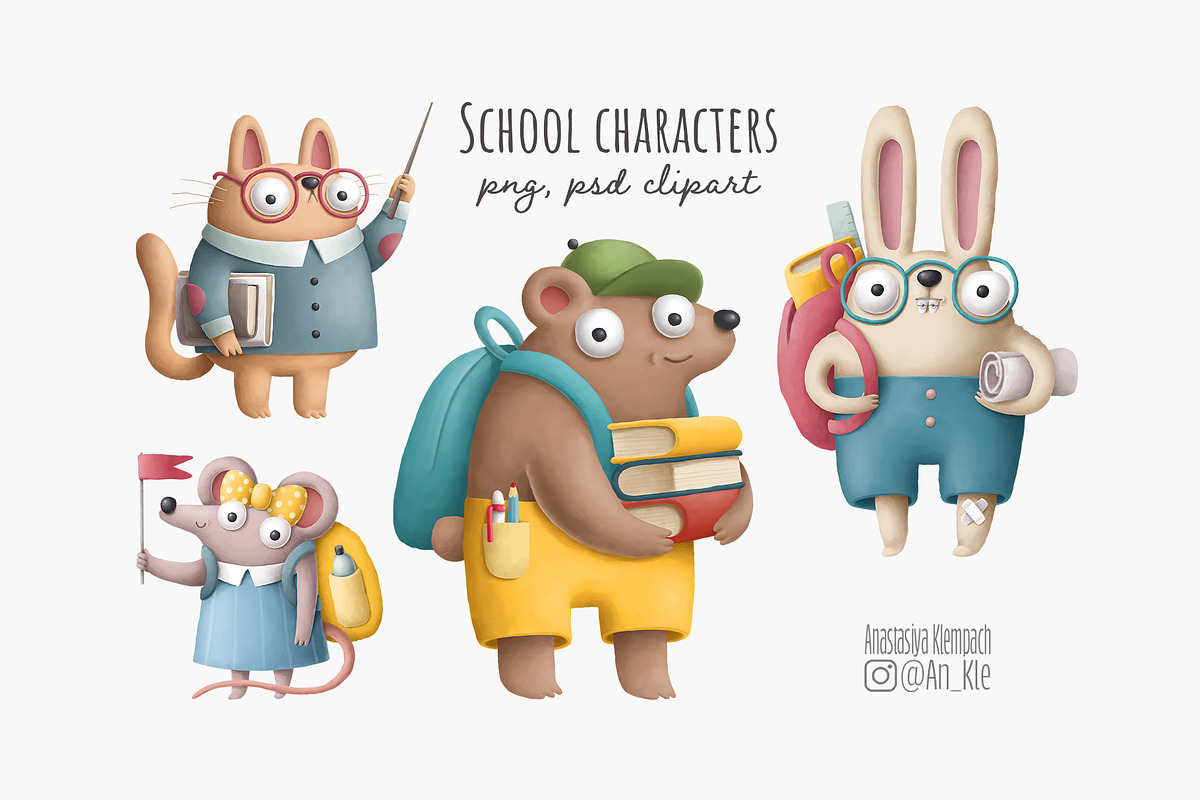 Back To School, an Animal Illustration by Anastasiya Klempach