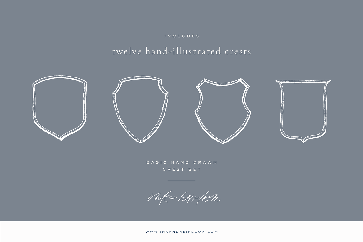 Basic Hand Drawn Crest Collection, an Illustration by Loren Schmidt Studio