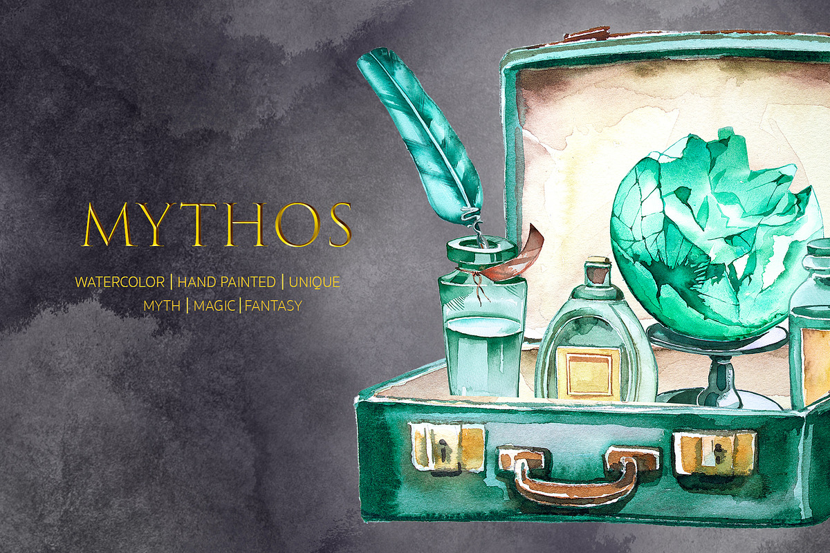 Watercolor Mythos Clipart Set, an Animal Illustration by ArtCreationsDesign