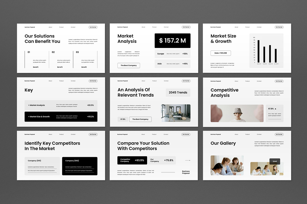 White Minimalist Brand Strategy PPT, a Presentation Template by graphicook