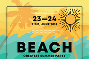 Beach Party Event Poster Template, a Flyer Template by EDT.Graphics