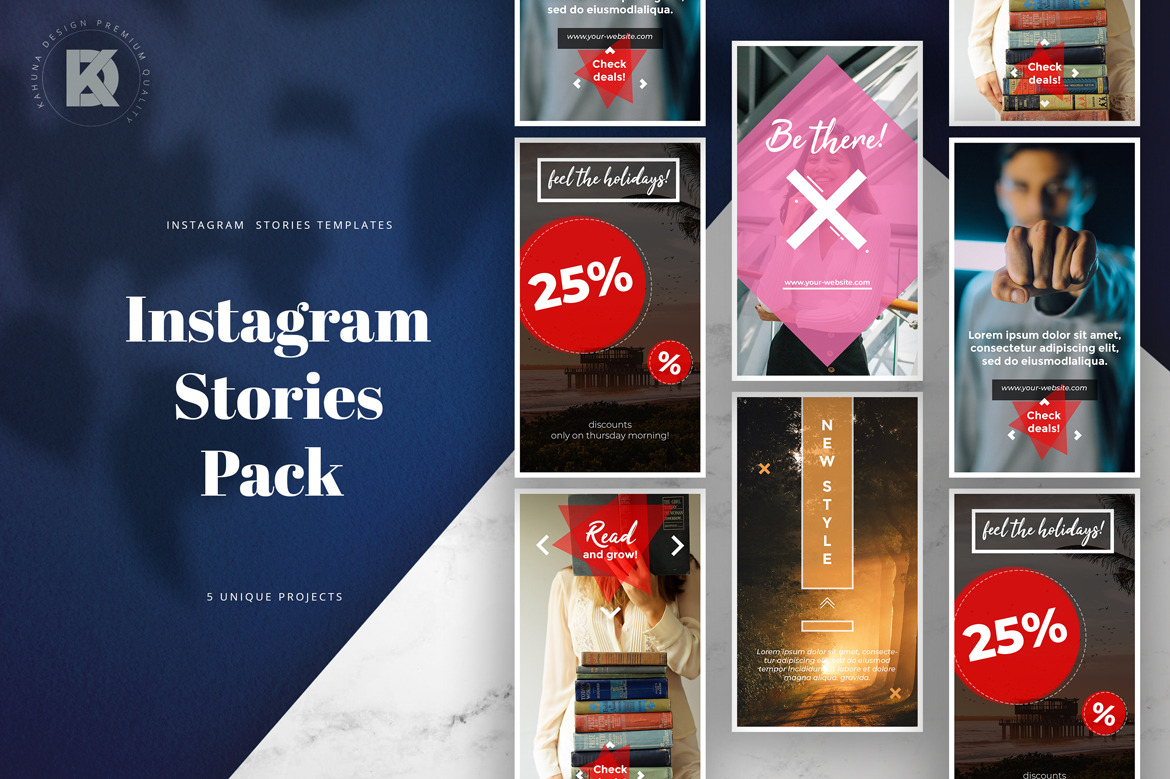 Instagram Stories Pack, a Social Media Template by Kahuna Design