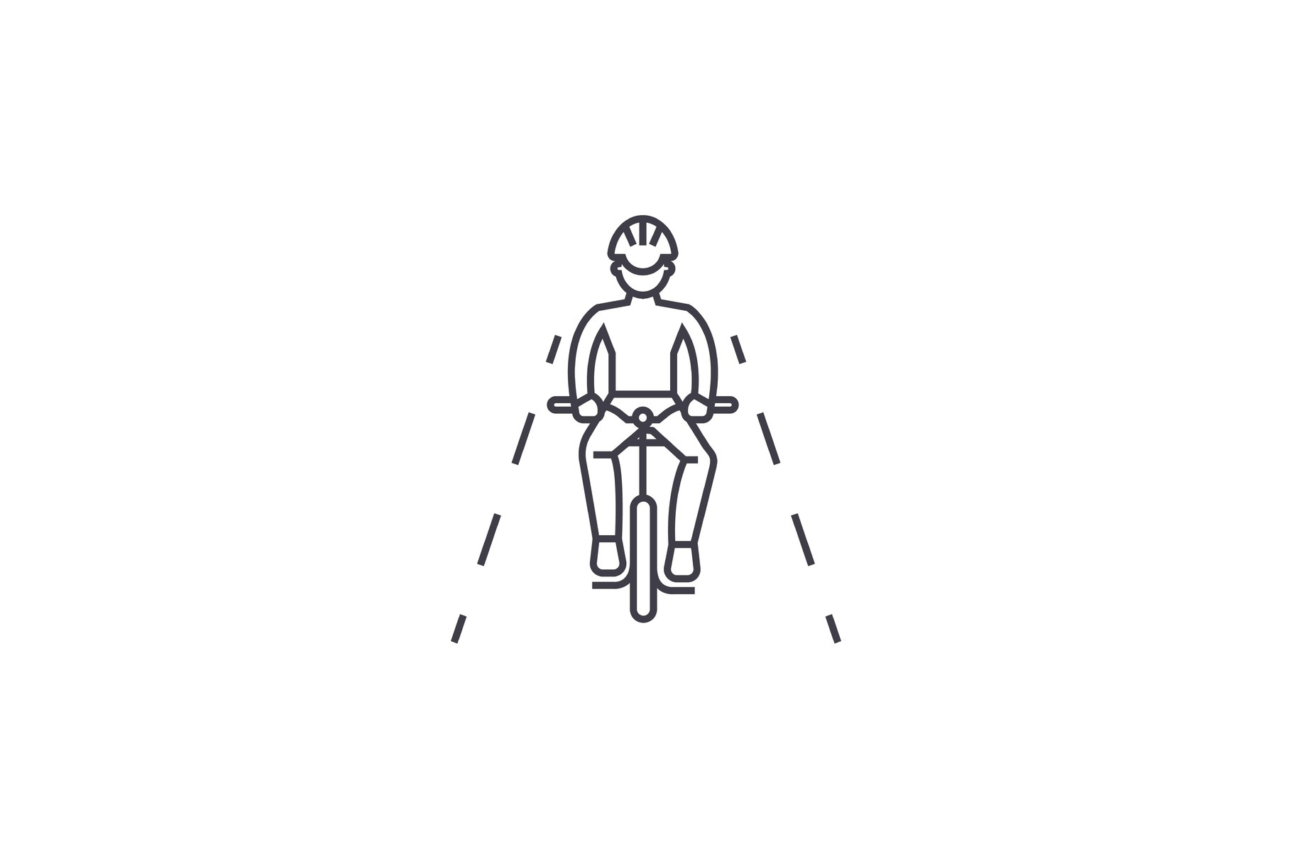 bike ride vector line icon, sign, illustration on background, editable ...