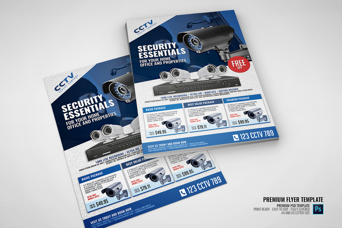CCTV Camera Store Flyer, a Flyer Template by PSDPixel
