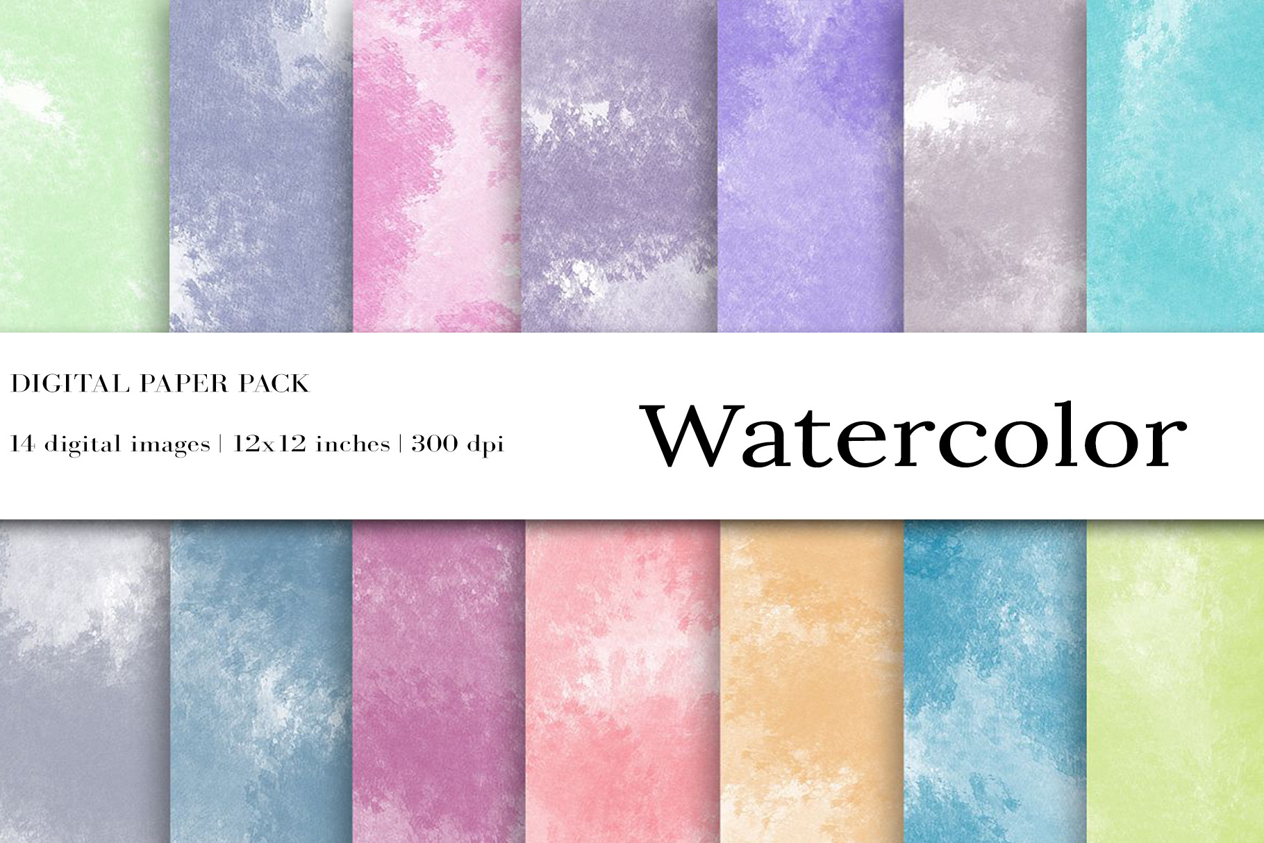 Watercolor Digital Paper, a Texture Graphic by BonaDesigns