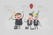 3d illustration. Office Worker party, a Person Illustration by rasinmotion