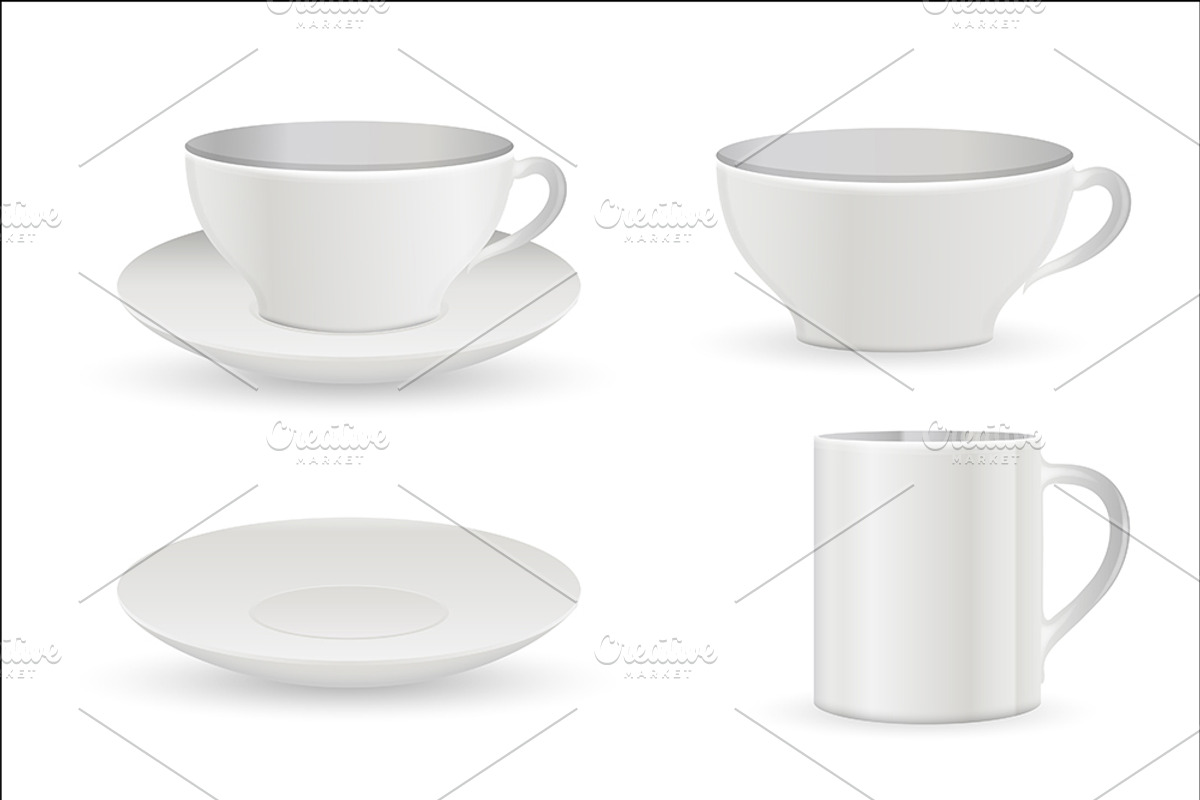 Cup Plates, a Cups & Container Mockup by TrueMitra Designs