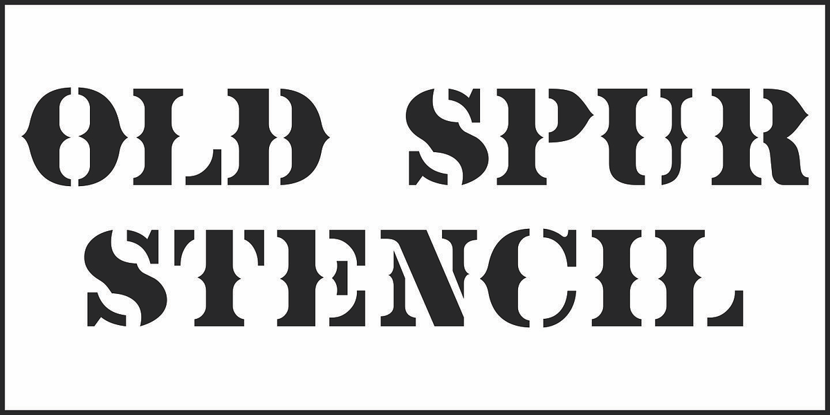 Old Spur Stencil JNL, a Serif Font by Jeff Levine Fonts