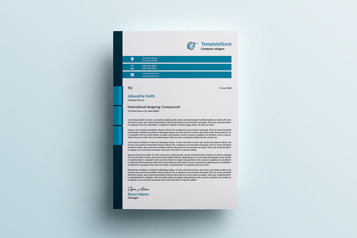 Corporate Letterhead V40, a Stationery Template by Template Shop ...