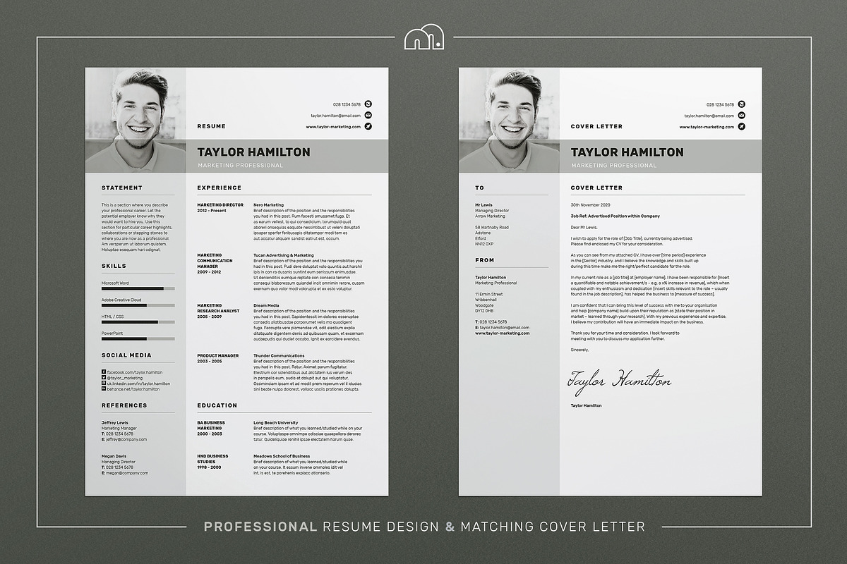 Resume/CV - Taylor, a Resume Template by bilmaw creative