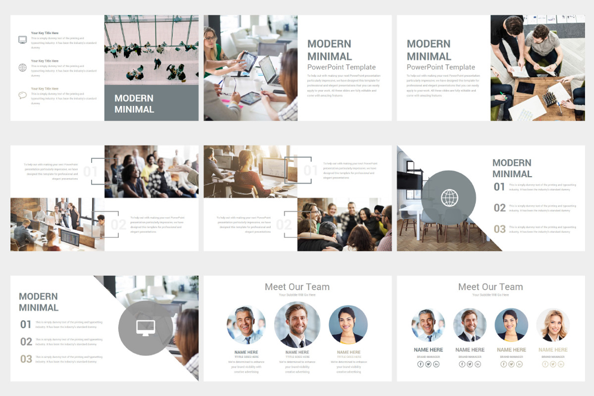 Modern Minimal PowerPoint Template, a Presentation Template by SlideArt