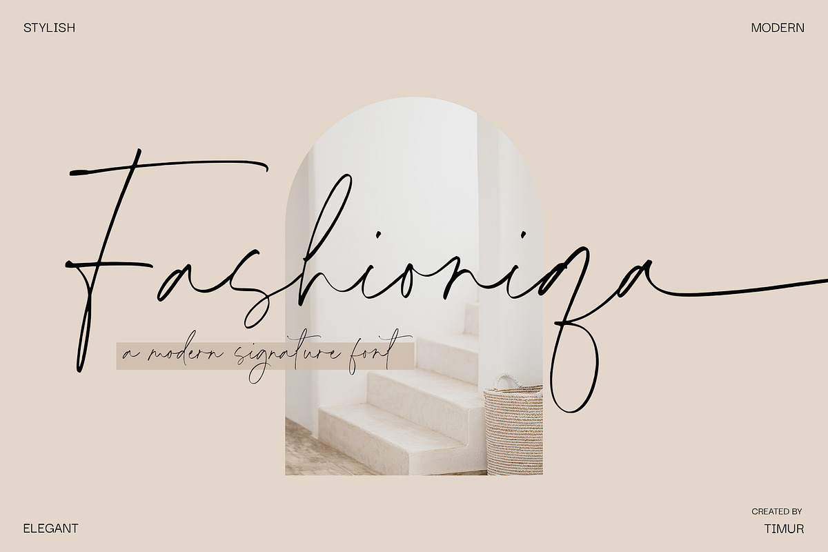 Fashioniqa - Modern Signature Font, a Handwritten Font by Timurtype