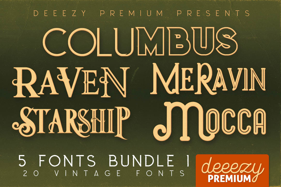 5 Fonts Bundle 1, a Font by Deeezy