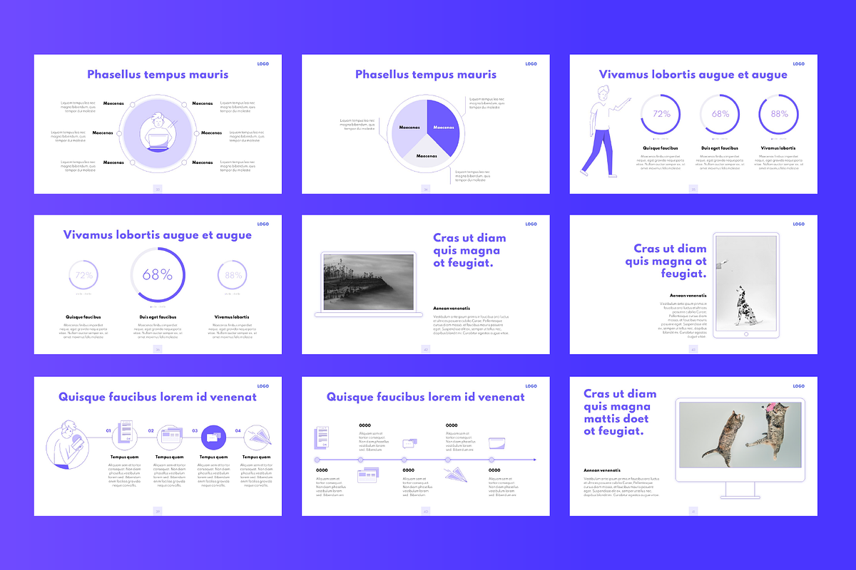 Purple Line Illustration PowerPoint, a Presentation Template by chio ...