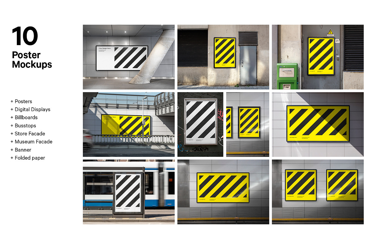 GIGA POSTER MOCKUP BUNDLE, a Product Mockup by HAZARD MOCKUPS