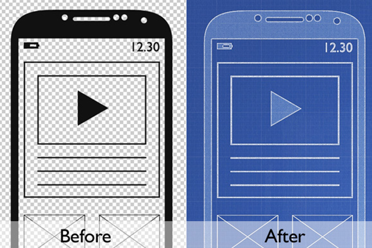 Wireframing Mock-ups, a Wireframe Template by vladocar | Creative Market