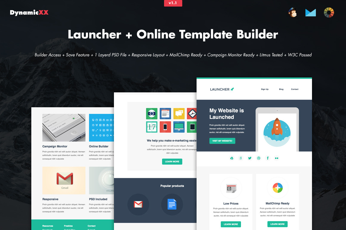 Launcher + Online Template Builder, an Email Template by DynamicXX