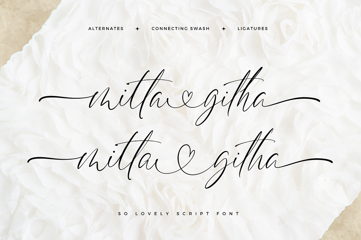 Mitta Githa - A Lovely Script Font, a Script Font by Ainun Jinan