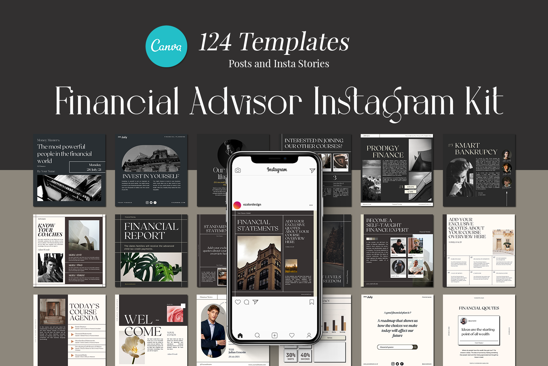 Insta Financial Advisor Kit CANVA, a Social Media Template by Analogi ...