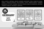 Germany City Street Maps - Print Art, an Illustration by AdrianDragne
