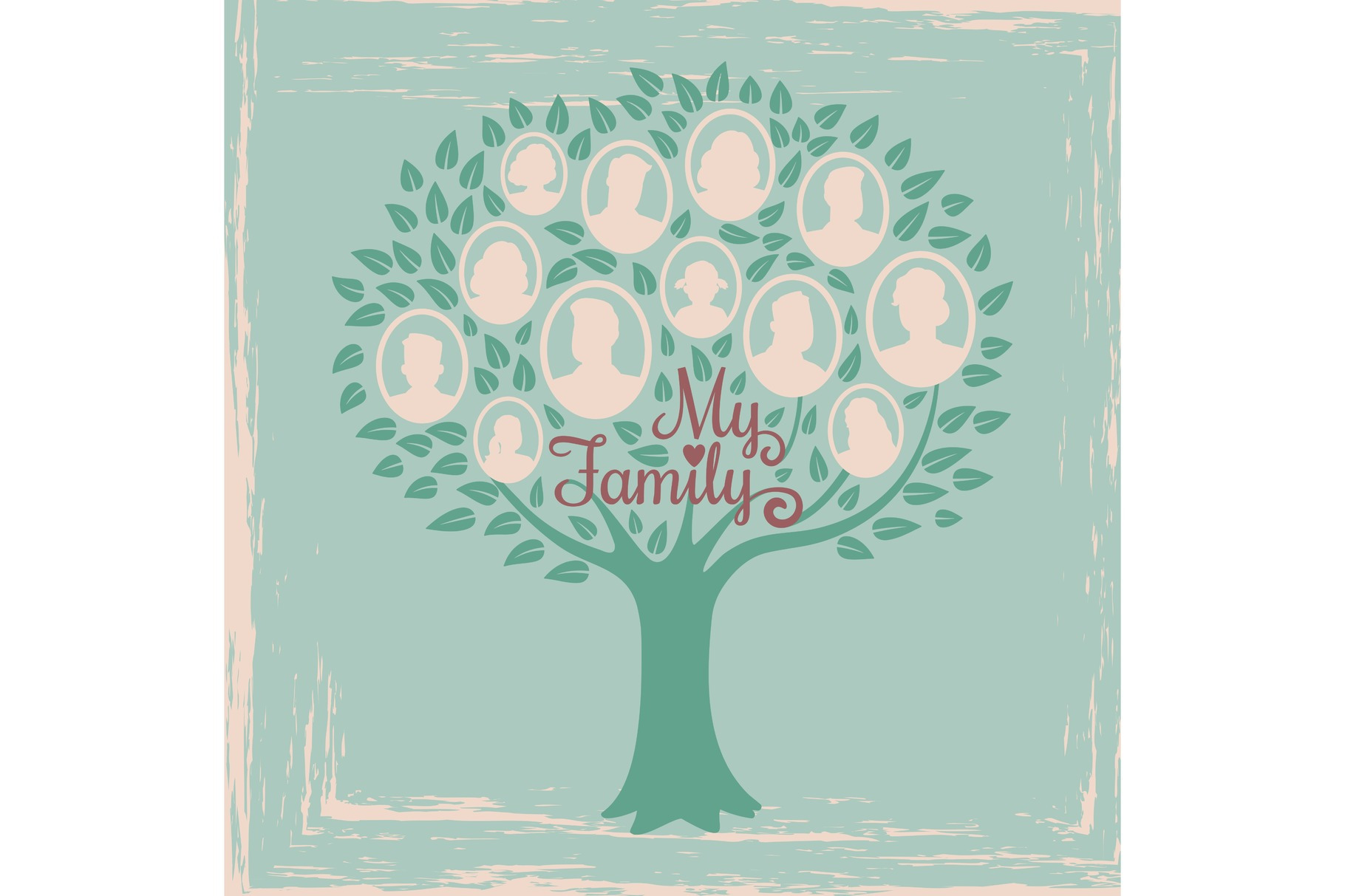 Vintage genealogy tree. Genealogical, a Background Graphic by Stock ...