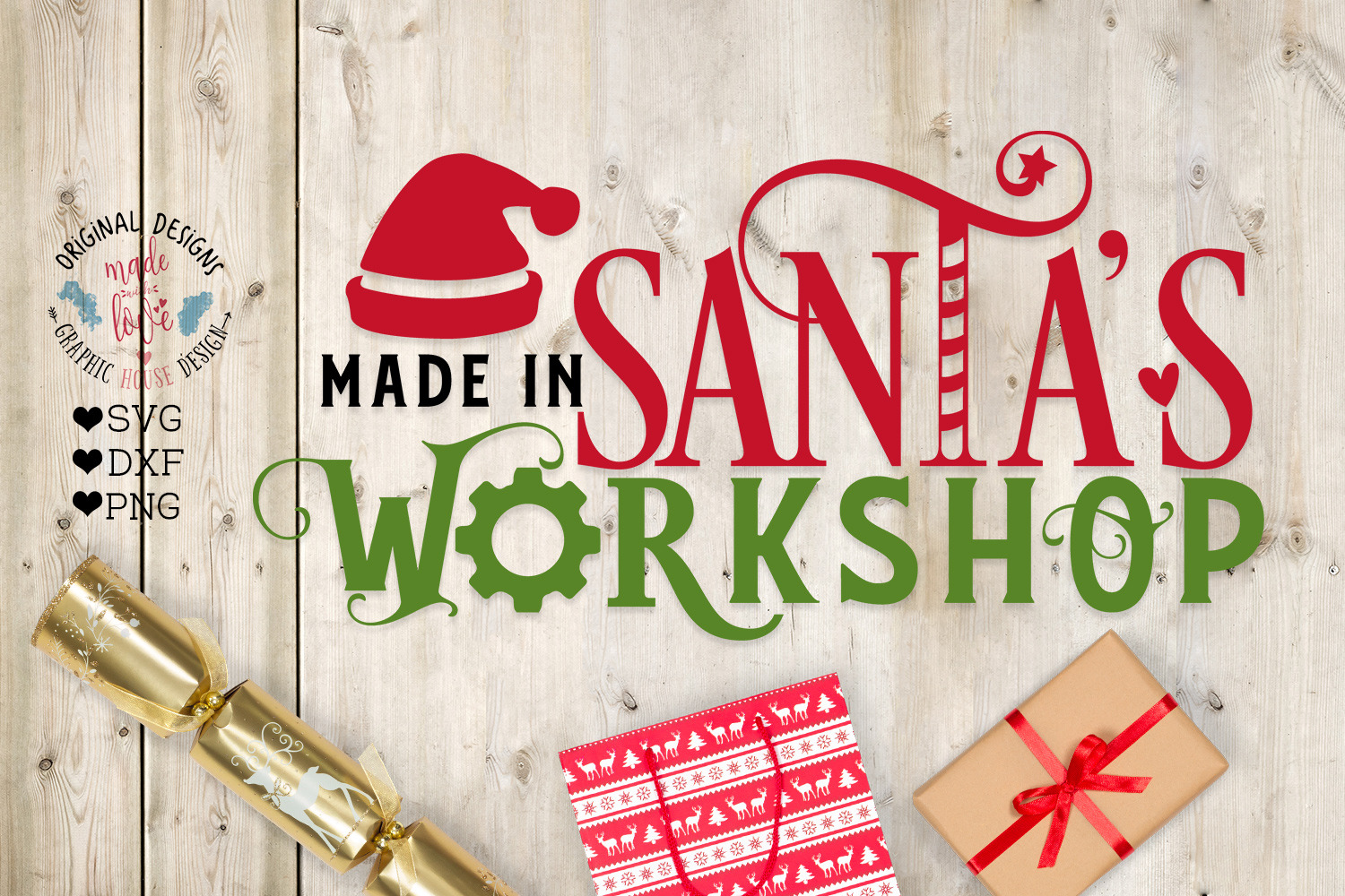 Santa's Workshop Cut File, a Decorative Illustration by Graphic House ...