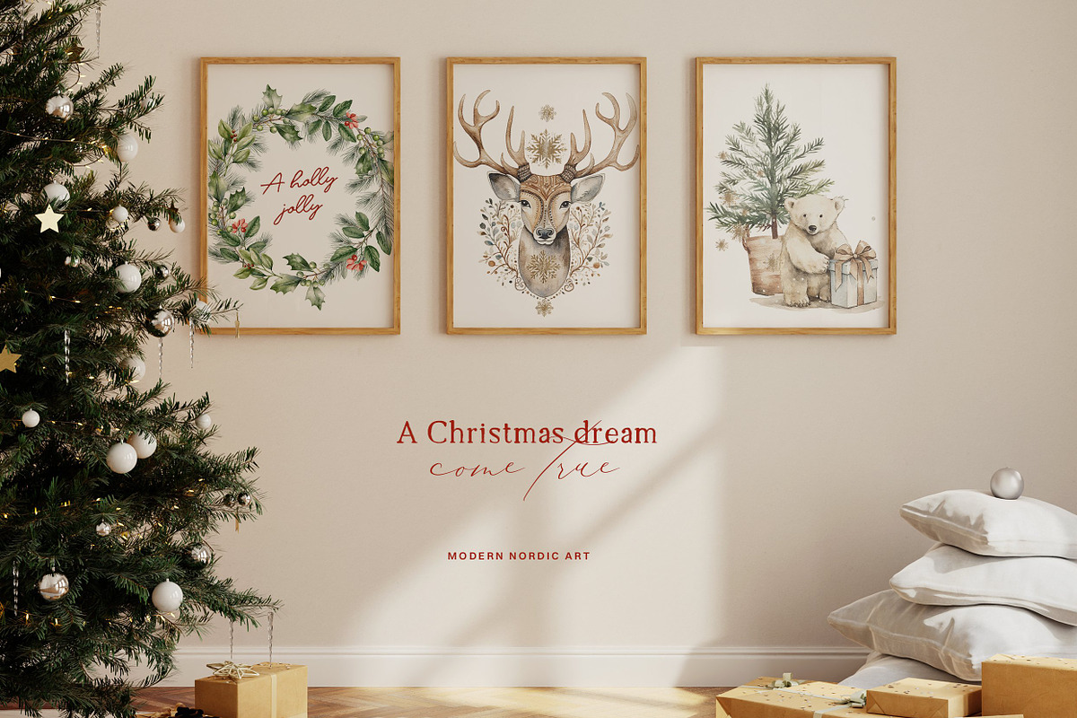 Winter and Christmas Watercolor Set