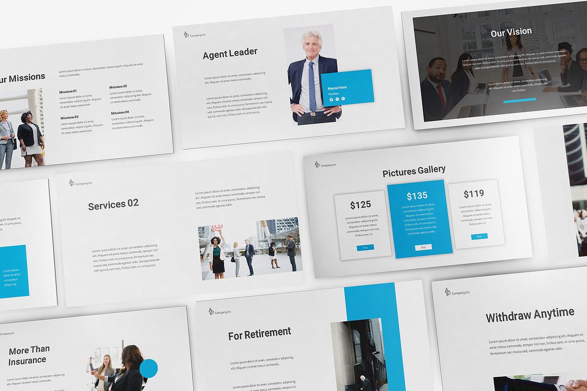 Insurance Powerpoint Template, a Presentation Template by Formatika Studio