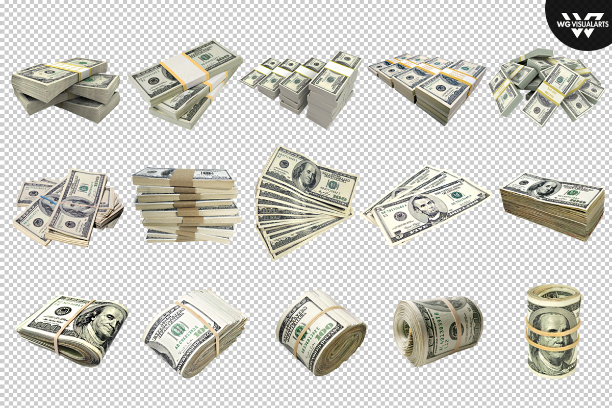 MONEY PACKS Isolated Elements, an Object Graphic by WG DESIGN