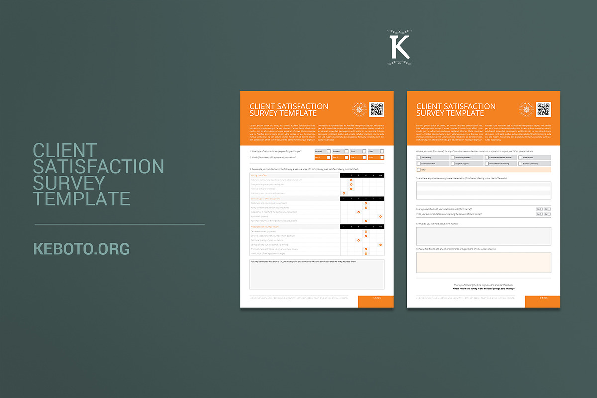 Client Satisfaction Survey Template, a Templates & Theme by Keboto ...
