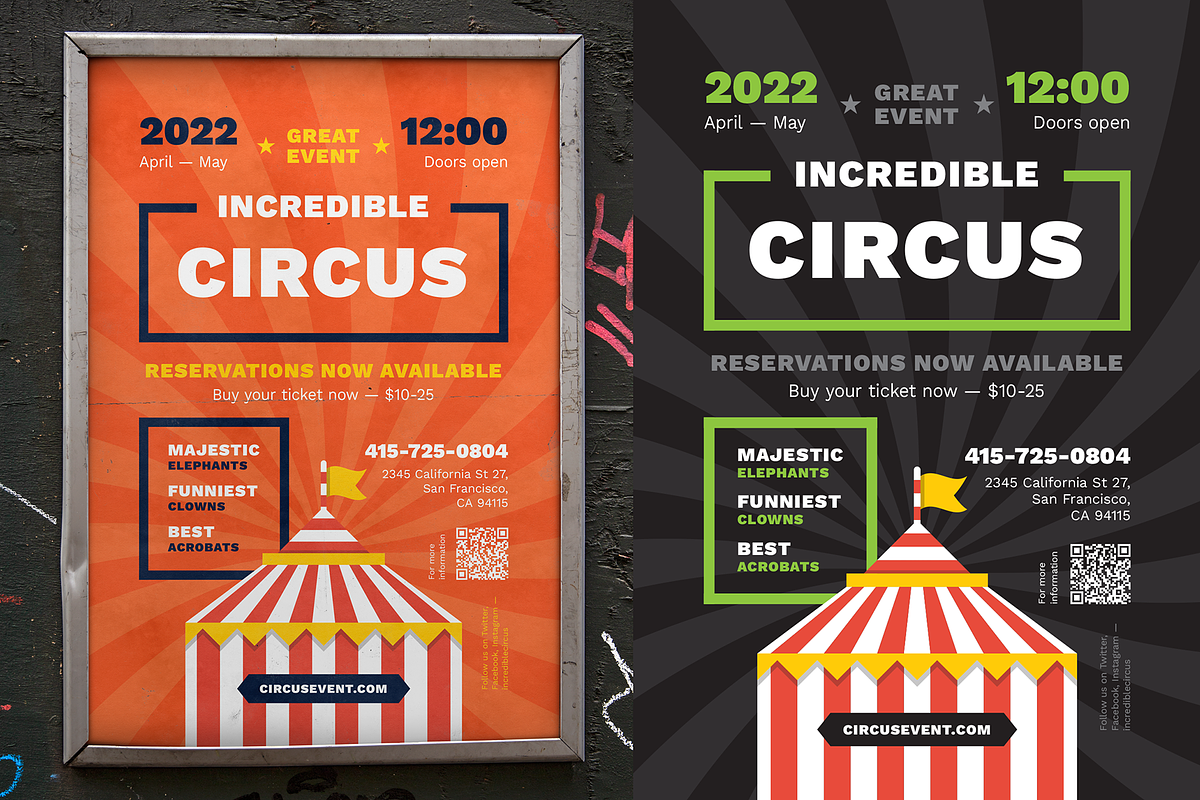 Circus Event Poster Template, a Flyer Template by EDT.Graphics