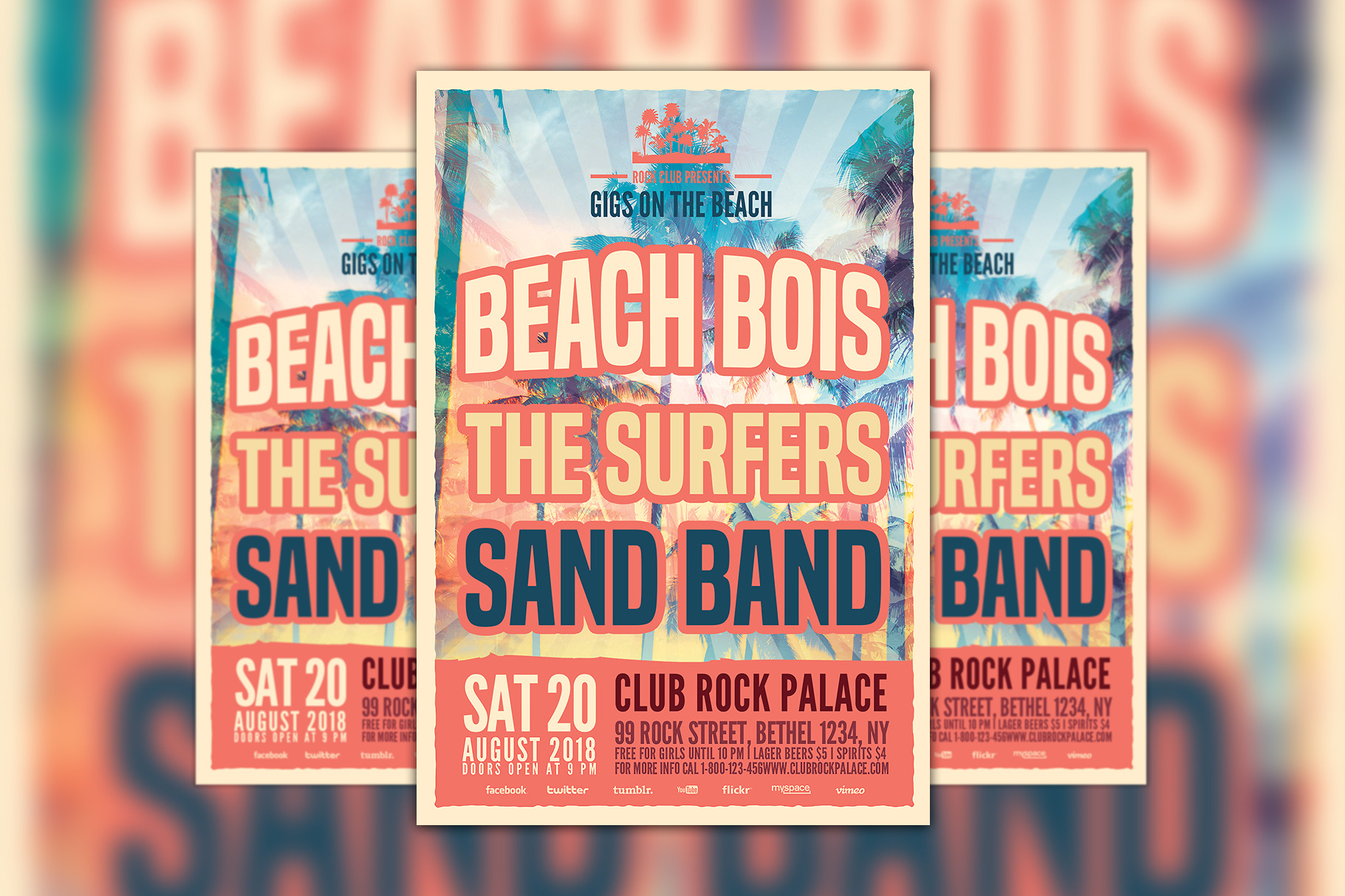 Beach Gigs Flyer Template | Flyer Templates ~ Creative Market